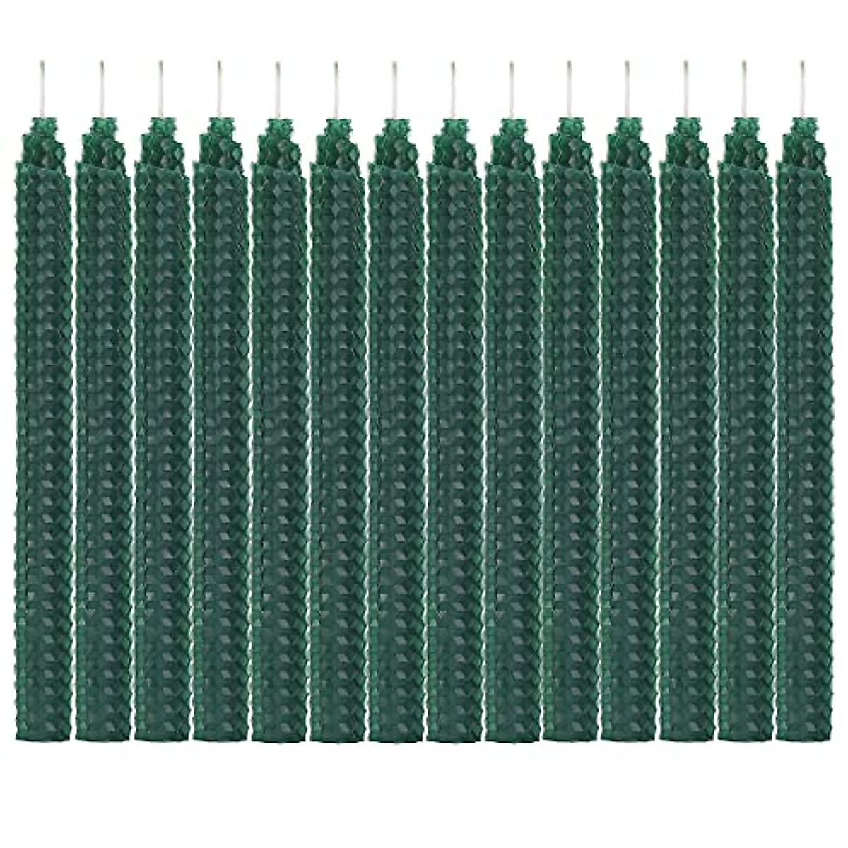 Yoption 7 Pair Beeswax Handmade Taper Candles, 9 Inch Green Natural Honeycomb Tapers Candles for Home Gift Ideas, Chrismas Candles, Mothers Day Gifts and Party Dinner Decoration (Green)