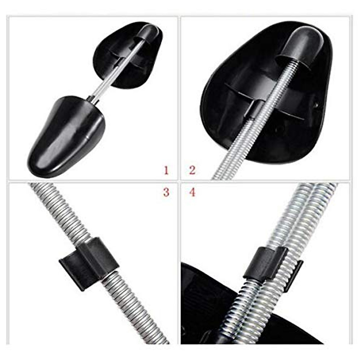 Bamboopack 2 Pairs Practical Adjustable Length Men Shoe Tree Stretcher Shoe Boot Shoe Shaper Support Holder(Black)