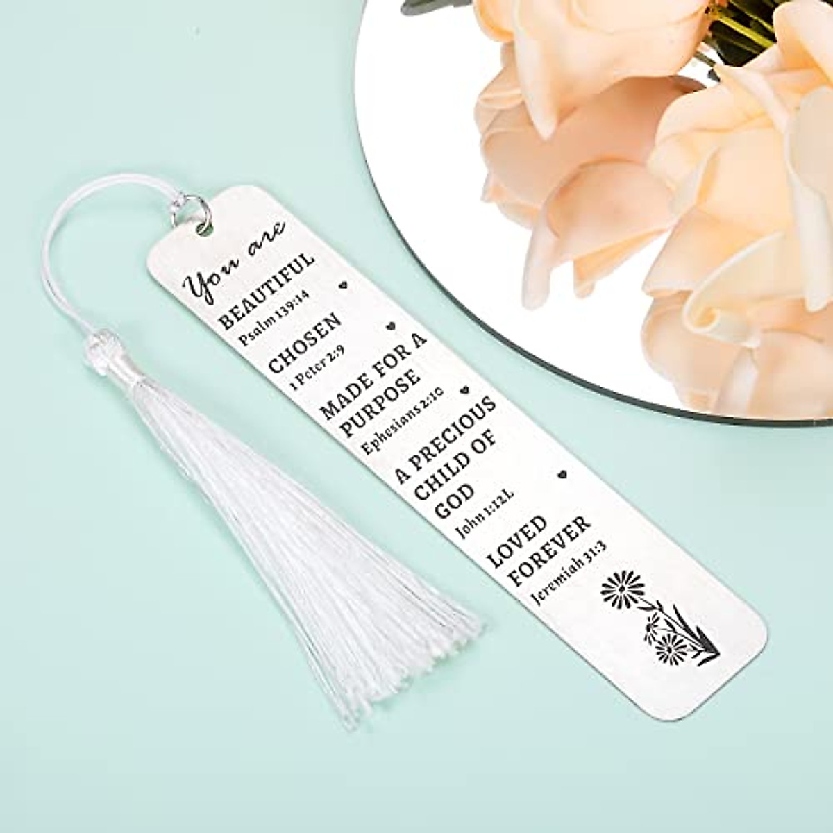 Inspirational Christian Gifts for women Bible Verse Bookmark with Tassel Book Lover Gifts for Women Birthday Christmas Bookmarks Gifts for Friends Girl Sister Female Bookworms Book Club Religious Gift