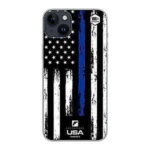 Phone Case Blue Line Flag USA Patriot law enforcement Design Silicone Transparent - Compatible iPhone and Samsung (iPhone XR)