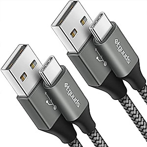 [2-Pack, 2ft] USB C Cable 3A Fast Charge, etguuds USB A to Type C Charger Cord Braided Compatible with Samsung Galaxy S22 S21 S20 Ultra S10 S10E S9 5G, Note 20 10 9, A10e A20 A50 A51 A71 Moto G7 G8 G9