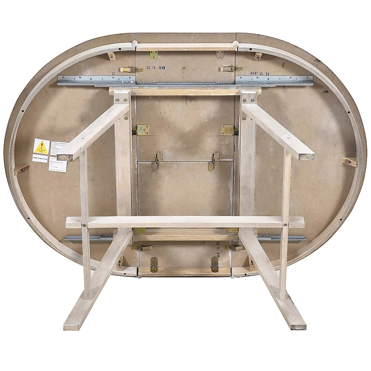 FIQHOME 5-Piece, Round Extendable Upholstered Chairs, Table Set for 4 Person for Dining Room (Natural Wood Wash)