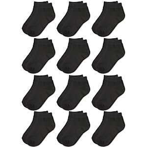 12 Pairs Newborn Infant Toddler Socks For Baby Boy Girl Cotton Stretch Crew 0-24 Months Black