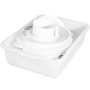 4-Pack Commercial Bus Tubs 8L, White Plastic Bus Box/Tote, Bus Wash Dish Basin Pans