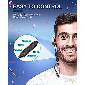 Tecno B1 Bluetooth Headphones, Bluetooth Earbuds Wireless with 38Hrs Playtime, Wireless Bluetooth Headphones for Sports, Sweatproof & IPX5 Waterproof Wireless Headphones（Black）