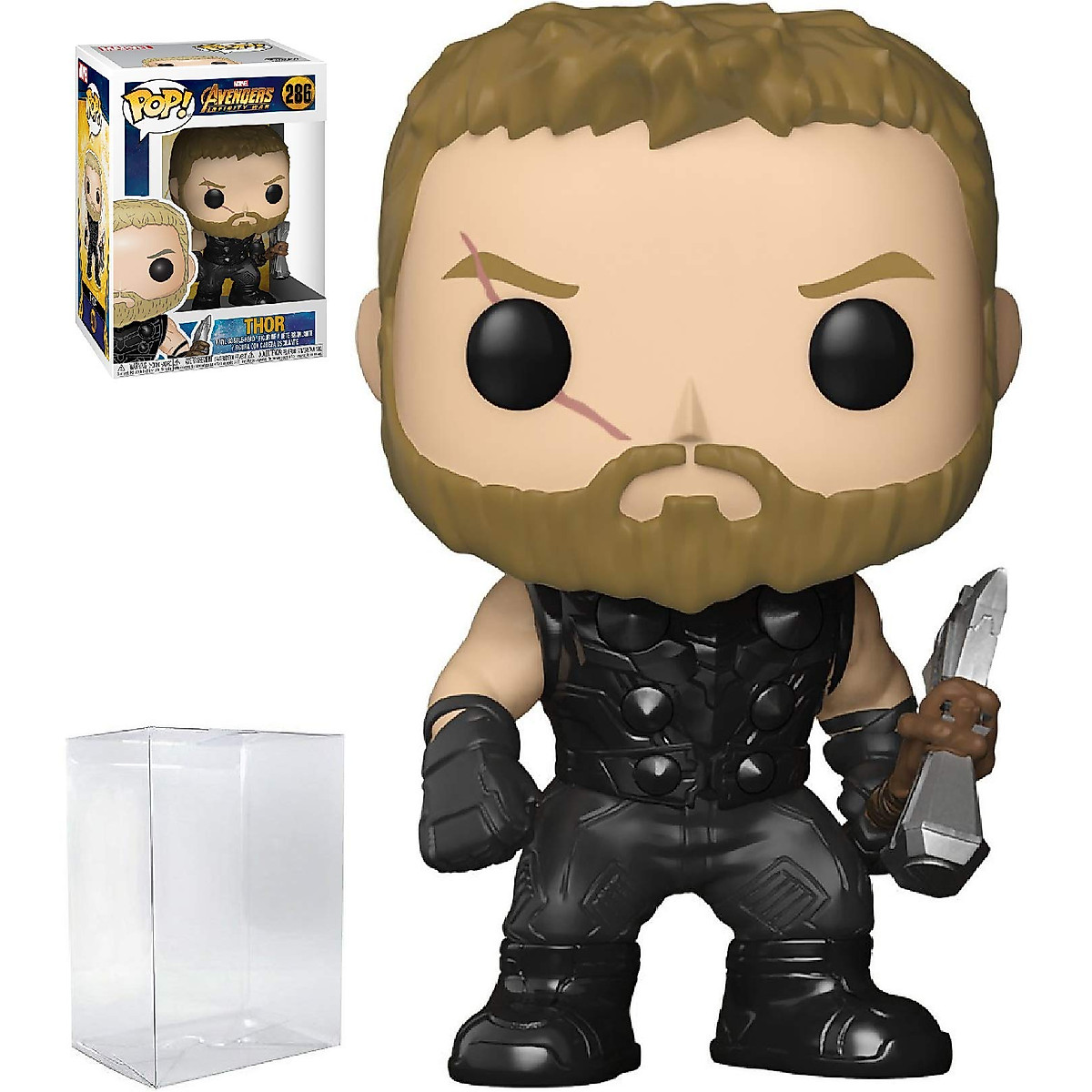 POP Marvel: Avengers Infinity War - Thor Funko Pop Vinyl Figure (Bundled with Compatible Pop Box Protector Case), Multicolored, 3.75 inches