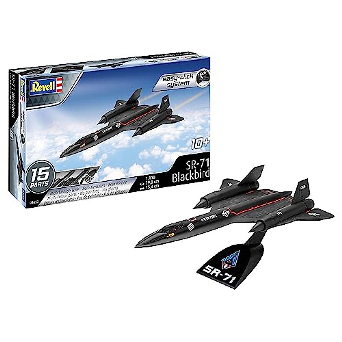Revell Easy-Click 03652 Lockheed SR-71 1:110 Scale Unbuilt/Pre-Coloured/Click-Together (Non-Glue) Plastic Model Kit