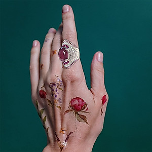 Gem Rings for Women Teen Girls,Thick Silver Plated Oval Round Square Emerald Moonstone Cubic Zirconia Solitaire Rings,Womens Wedding Engagement Gemstone Turkish Rings, silver, Agate