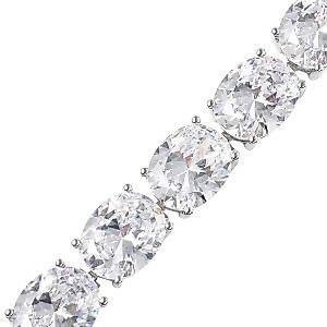 SHOP LC DELIVERING JOY Cubic Zirconia Tennis Bracelet White Diamond Simulated Bracelets for Women 8" Ct 27.22 Birthday Gifts for Women