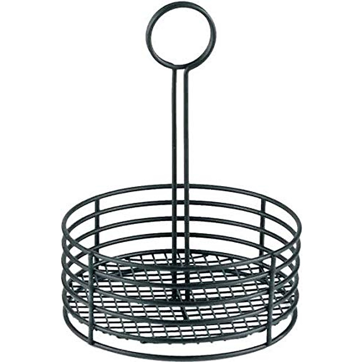 G.E.T. Enterprises Black Round Stainless Steel Condiment Caddy Iron Teflon Coated Table Caddies Collection 4-31850 (Pack of 1)