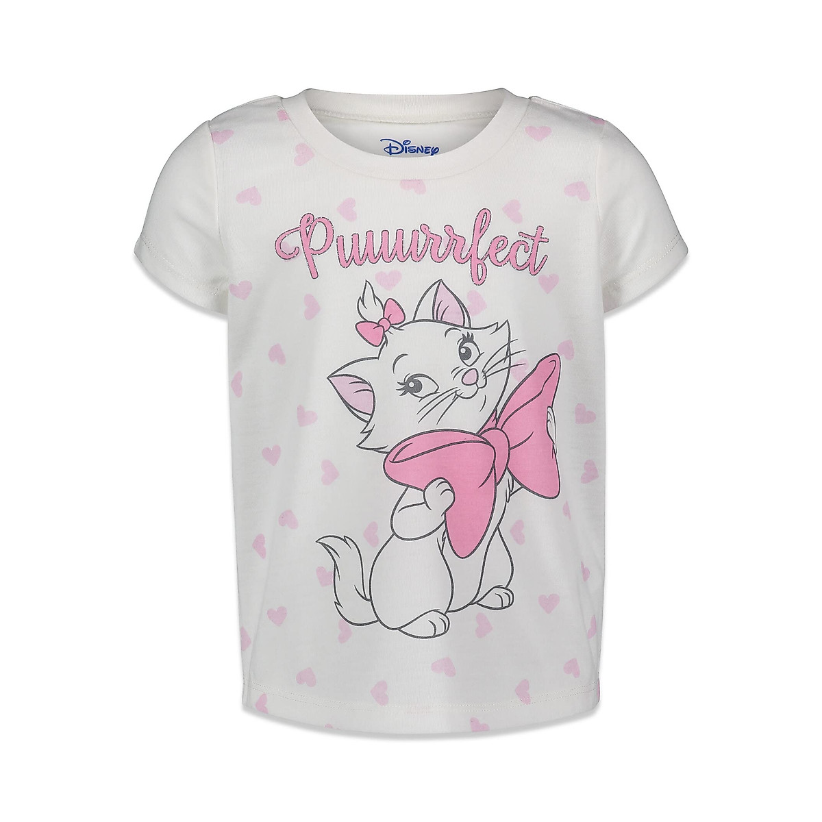 Disney The Aristocats Marie Little Girls 3 Pack Pullover T-Shirts White/Pink/Gray 7-8