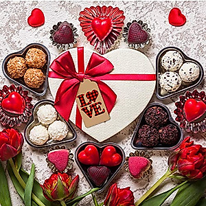 Whaline 120Pcs Valentine's Day Paper Gift Tags Red Black Plaid Heart Love Hanging Name Tags with 66ft Twine for Wedding Anniversary DIY Gift Crafts Wedding Party Favor, 8 Designs