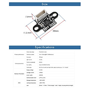 TF-LC02 Lidar Sensor 3cm-200cm Short-Range Distance Single-Point Ranging Finder Module UART/IIC Compatible with Pixhawk and Raspberry Pi for Drone/Robot Obstacle Avoidance