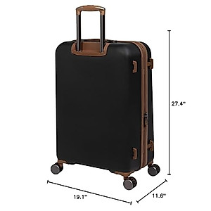 it luggage Quaint 27" Hardside Checked 8 Wheel Expandable Spinner, Black with Almond Trim
