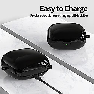 Powerbeats Pro Case Cover, Filoto Hard Case for Powerbeats Pro Wireless Earbuds Full Body Shockproof Protective Charging Case Skin with Keychain Accessories for Men Women (Black)