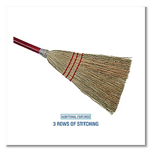 Boardwalk 951TCT Lobby/Toy Broom, Corn Fiber Bristles, 39-Inch Wood Handle, Red/Yellow, 12/Carton