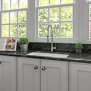 ZLINE 30" Rome Dual Mount Single Bowl Fireclay Kitchen Sink with Bottom Grid in White Gloss (FRC5124-WH-30)