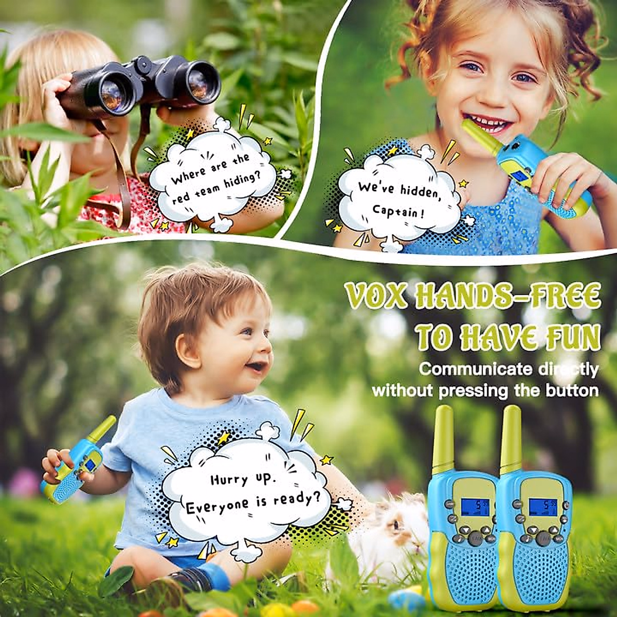 AIKTUPSY Walkie Talkies for Kids, Toys for 3-10 Year Old Boys Girls, Kids Walkie Talkies 3 Miles Range 22 Channels 2 Way Radio Toy with Flashlight Birthday Gifts for Girls Boys Ages 9-12