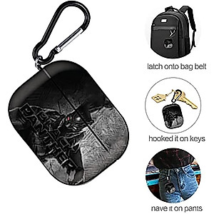 ZELLUX Mar vel Aven gers AirPods Pro Protective case Cover Accessories TPU Material, Full Protection Shock-Proof Cover with Keychain (Black-pan-Ther)