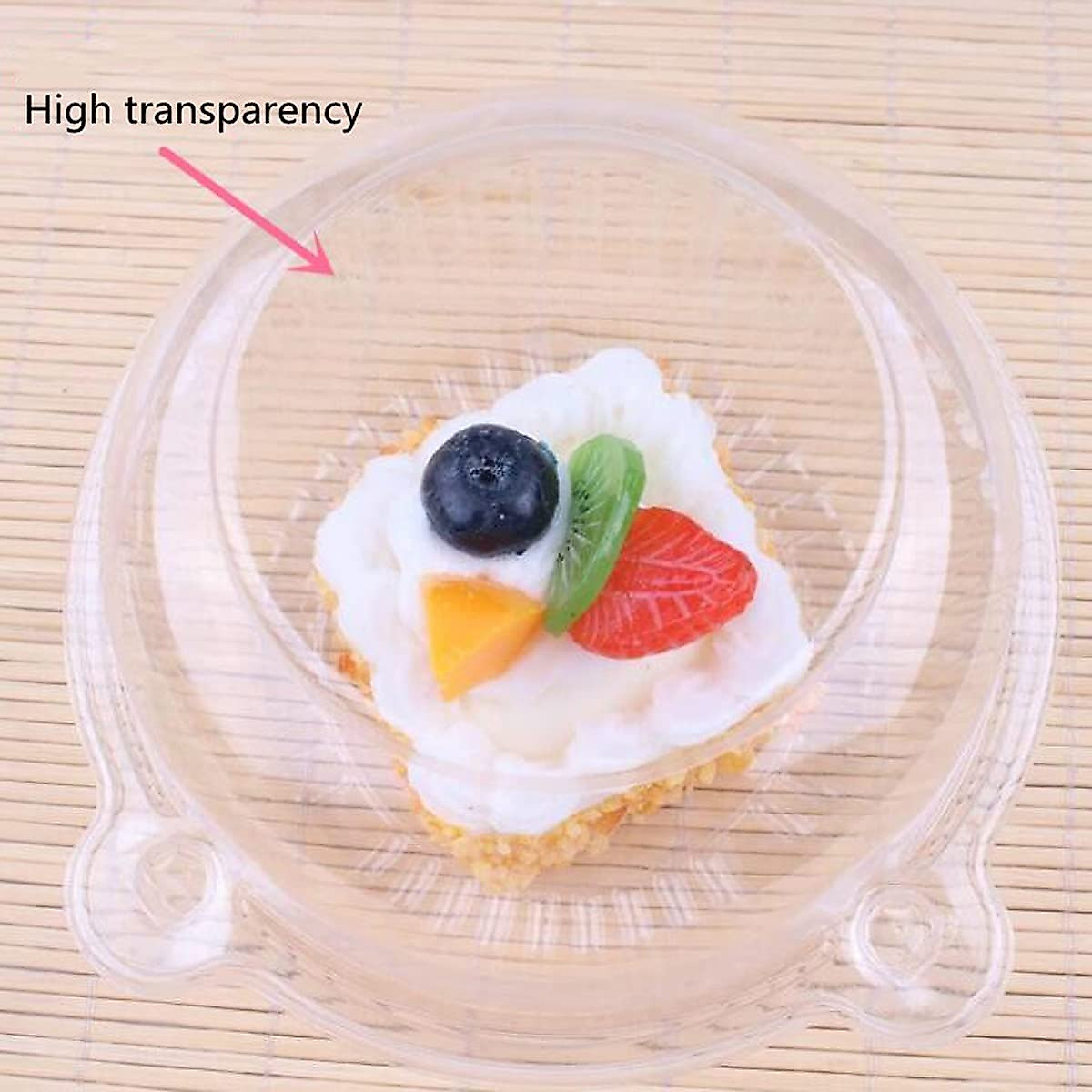 Skydume 100 PCS Plastic Single Individual Cupcake Muffin Dome Holders Cases Boxes Cups Pods