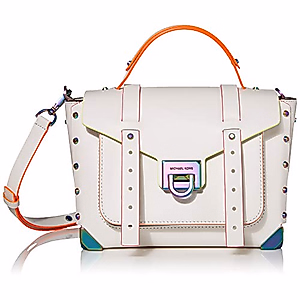 MICHAEL Michael Kors Manhattan Medium Top-Handle School Satchel Optic White One Size