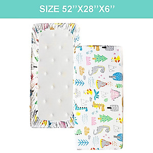 Fitted Crib Sheets for Boys & Girls, Ynaicee 100 percent Cotton Baby Dinosaur Crib Sheets for Standard Crib Nursery Bedding Sheet, Soft Hypoallergenic & Breathable Toddler Sheet 52”X 28”X 9”