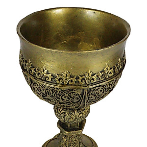 Ebros Decorative Merlin's Holy Grail The Golden Cup Of Life Decorative Chalice Ceremonial Cup Arthurian Legends Medieval Accent Decor