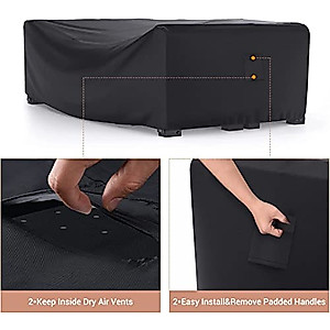 Patio Furniture Set Cover Waterproof, Mrrihand Outdoor Sectional Sofa Set Cover Heavy Duty 600D Table and Chair Set Cover 98" L× 78" W× 30" H