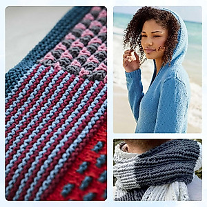 Lion Brand Feels Like Butta Dusty Blue 215-108 (6-Skeins - Same Dye Lot) Worsted Medium #4 Polyester Yarn for Crocheting and Knitting - Bundle with 1 Artsiga Crafts Project Bag