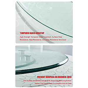 LWQFHI Lazy Susan Turntable Glass Lazy 80cm Lazy Susan Round Turntable On Table, Clear Tempered Glass Rotating Serving Tray for Dining Table 80cm
