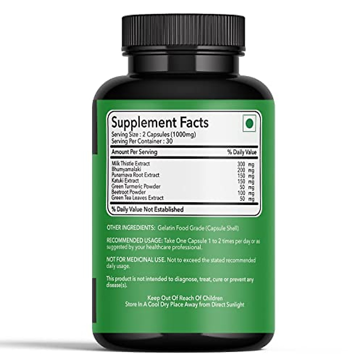 FITNESSVEDA Fitness Veda Liver Health Supplement Capsules with Milk Thistle Extract - Ayurvedic Medicine for Fatty Liver, Ayurvedic Liver Detox Capsule for Men and Women