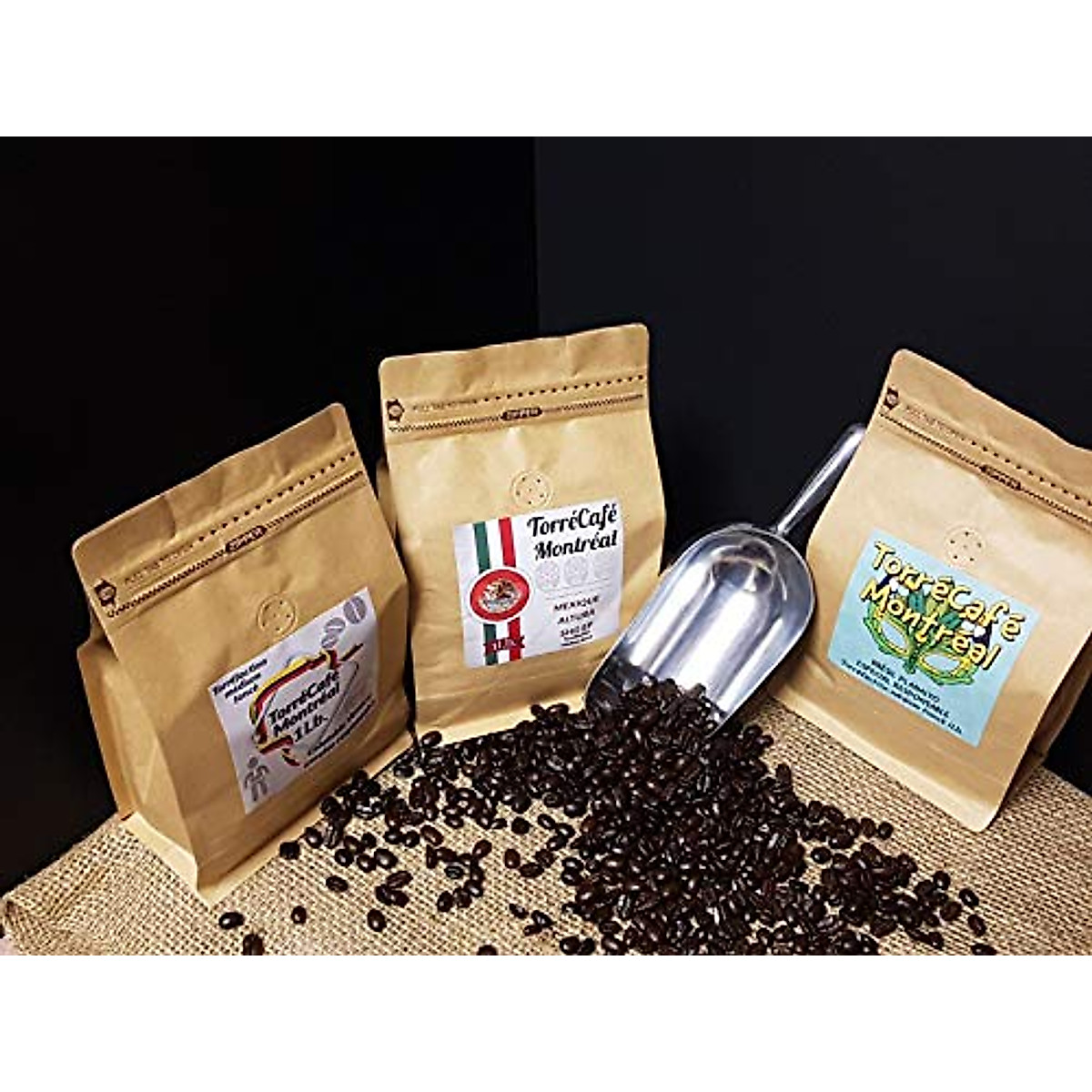 Natural Kraft Coffee Pouches, Resealable Coffee Bag with valve, Flat Bottom Pull Tab Zipper (50pcs / 8oz, 0.5lb, 227gram)