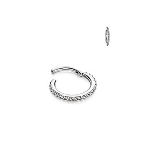 FANSING Small Tragus Hoops 16g Nose Rings Hoops 6mm Cartilage Earrings Hoop for Women 16 Gauge Pave Set Cubic Zirconia Tragus Daith Helix Lobe Rook Ear Piercing Jewelry