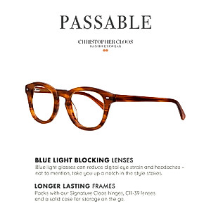 Christopher Cloos - Passable Bourbon - Danish Design Blue Light Glasses for Men & Women - Fashion designer glasses - Computer Glasses - Unisex - Non Prescription - Prescription Ready