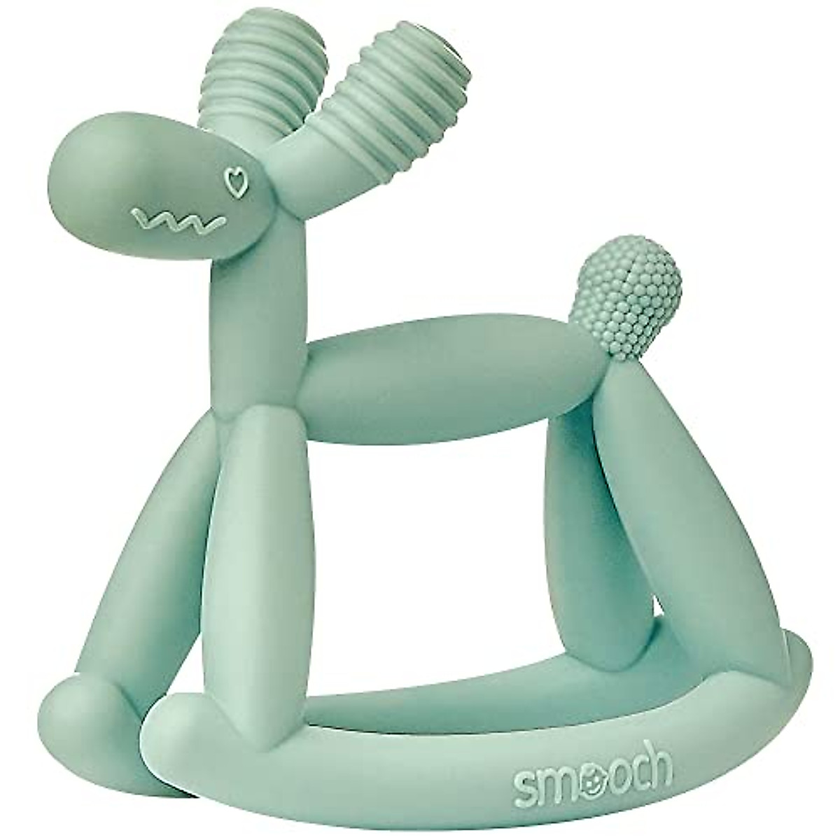 Smooch Rocking Teething Toys for Babies 0-6 Months, 12, 18 - Easy to Hold Silicone Baby Teether, Soft Infant Teething Toys Provides Baby Teething Relief & Soothes Sore Gums (Mint)