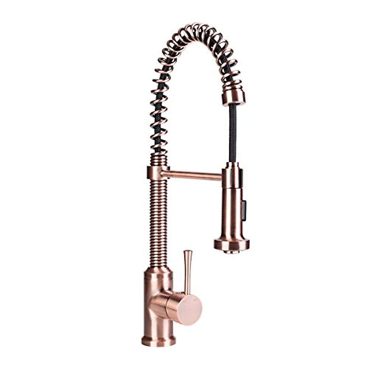 Fontaine by Italia, N96565FC-DP-AC, Residential Spring Coil Pull Down Kitchen Sink Basin Faucet Tap Fixture with Cone and Flat Spray Heads and Deck Plate for 1 or 3 Hole Installation in Antique Copper
