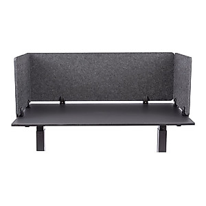 Stand Up Desk Store ReFocus Raw Clamp-On Acoustic Desk Divider Mounted Privacy Panel to Reduce Noise and Visual Distractions (Anthracite Gray, 47.25" x 16")