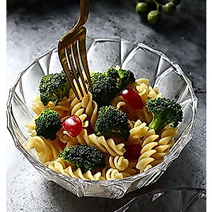 Jucoan 12 Pack 10 oz Mini Glass Bowls, 5 Inch Diamond Cut Glass Prep Bowls, Stackable Glass Salad Bowls for Fruit, Cereal, Candy, Yogurt