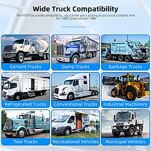 FCAR F506 Heavy Duty Truck Scanner Enhanced HD Diesel Scanner Full-Systems Diagnostic Tool with Engine/ABS/VCS/EBS/SRS/Suspension/Battery/Cluth Transmission Check Trucks & Cars 2 in 1 Codes Reader