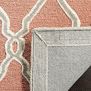 SAFAVIEH Cambridge Collection 2' x 3' Coral / Ivory CAM352W Handmade Moroccan Premium Wool Accent Rug