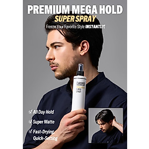 DASHU Premium Mega Hold Super Spray 8.45fl oz – Extra Strong Hold, Dryness Prevention, All-Natural Ingredients