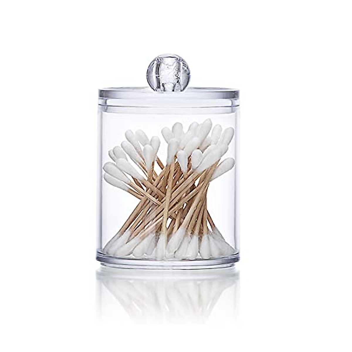 QYANG, 3piece combination cotton swab pad container, transparent container, cotton ball distributor, plastic medicine container, cosmetic container, bathroom dresser (10oz, 22oz, 39oz)