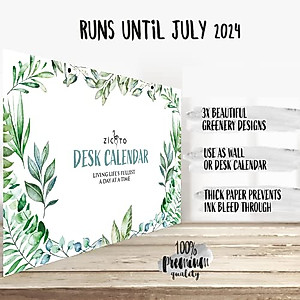 Aesthetic 2023 Greenery Desk Calendar - Runs Until July 2024 - 17"x11" Desktop/Wall Calendar for Easy Organizing