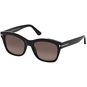 Tom Ford LAUREN-02 FT 0614 Shiny Black/Brown 52/19/140 Unisex Sunglasses