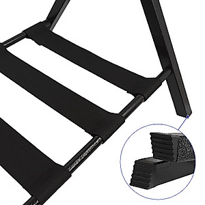 H-A Folding Luggage Rack Suitcase Stand with Storage Shelf for Guest Room Bedroom Hotel, Black (1 Pack)