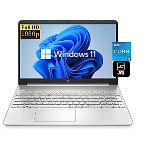 HP Newest 15.6" FHD 1080P IPS Display Laptop Computer, 11th Gen Intel Quad-Core i5-1135G7(Up to 4.2GHz), 12GB RAM, 256GB PCIe SSD, Webcam, Bluetooth, Wi-Fi, HDMI, Windows 11, Silver