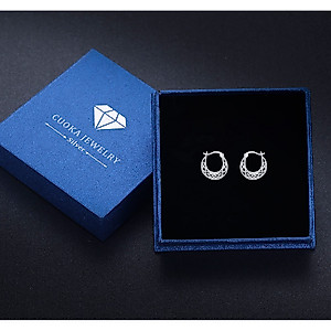 AOVEAO Celtic Knot Earrings 925 Sterling Silver Irish Celtic Hoop Huggie Earrings Irish Celtic Knot Small Round Earrings Jewelry for Women