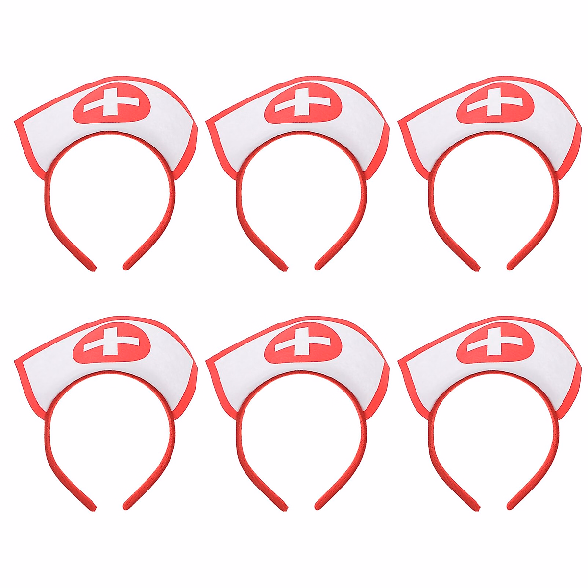 Beaupretty 6 Pieces Hat Headband with Red Cross, Halloween Costume Accessory Hat Costume Costume Women Accessories Halloween Party Supplies