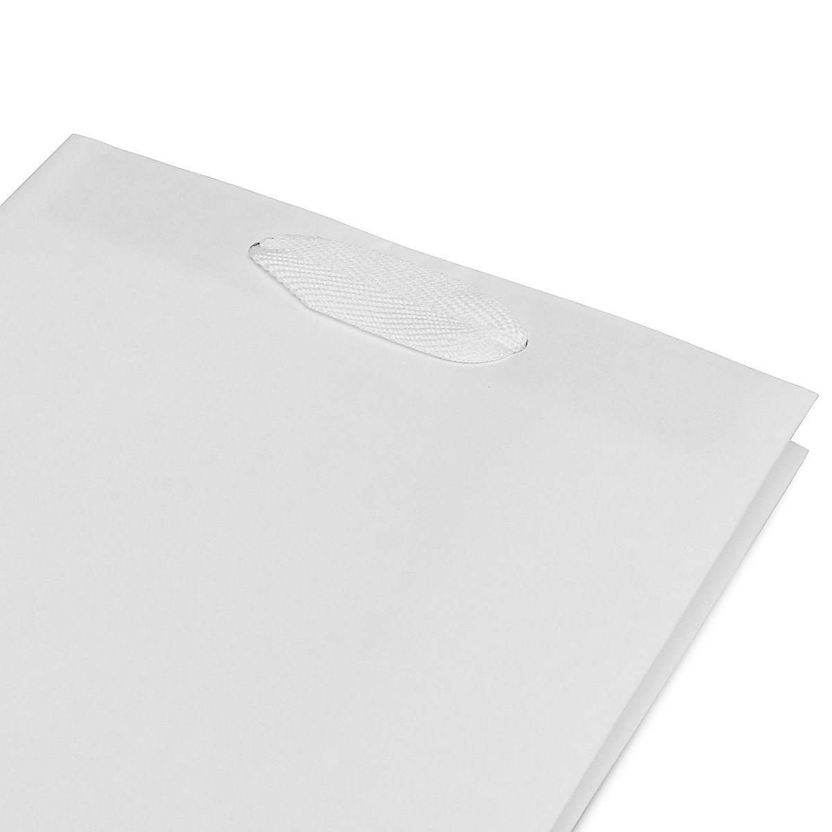 White Gift Bags with Handles - 8x4x10 Inch 25 Pack Designer Shopping Bags in Bulk, Small Gift Wrap with Fabric Ribbon Handle for Boutiques, Small Business, Retail Stores, Merchandise, Birthday Parties