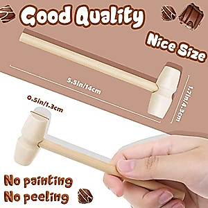Caffox Wooden Hammer for Chocolate, 30Pcs Wooden Mallets Breakable Heart Hammer for Chocolate Heart, Crafts and Party Game Props